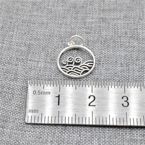 4pcs of 925 Sterling Silver Cut-out Ocean Sea Wave Charms for Bracelet ...