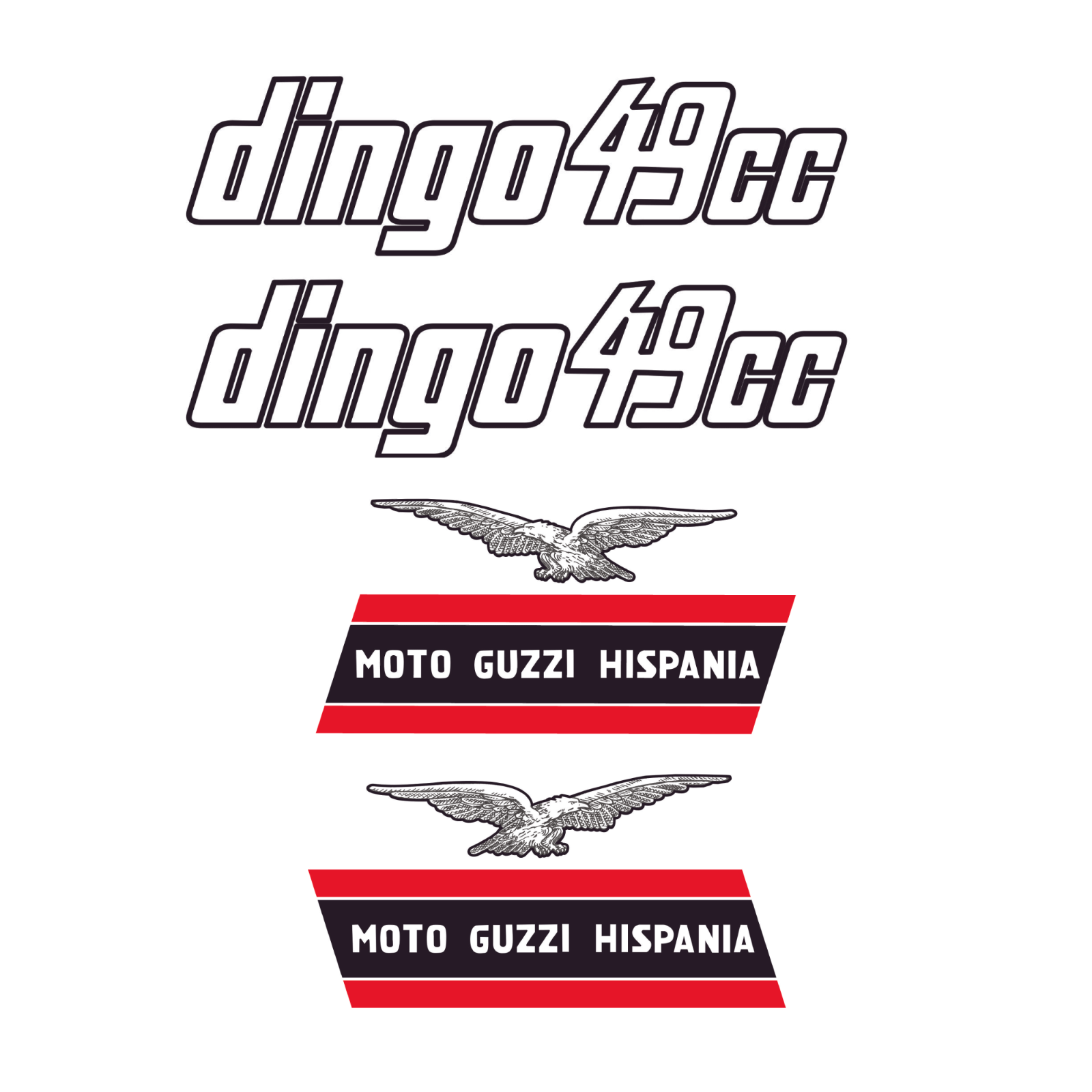 STAR SAM® Stickers for classic motorcycle Guzzi Dingo 49cc Motorbike ...