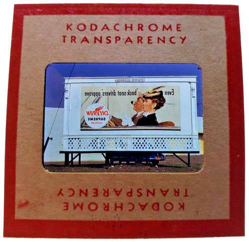 Kodachrome Red Border Slide | *1949* CHEVRON SUPREME GASOLINE Billboard ...