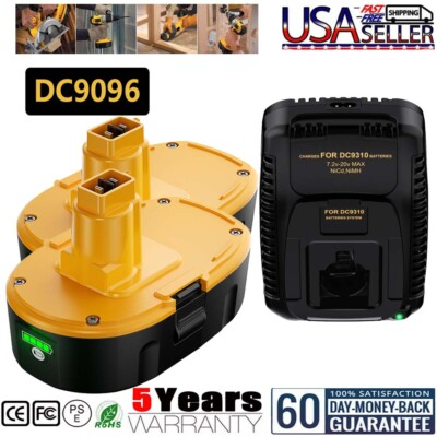 1-4X) 8.0Ah 18V For Dewalt 18 VOLT DC9096,DC9098,DC9096-2 Li-ion ...