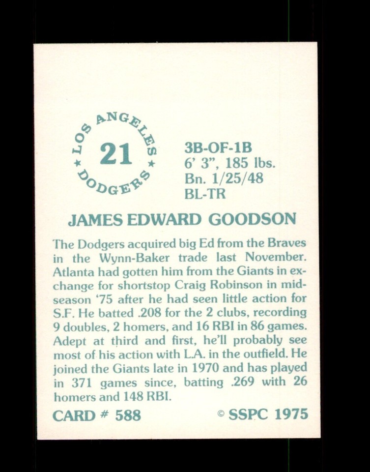 1976 SSPC #588 Ed Goodson SET BREAK | eBay