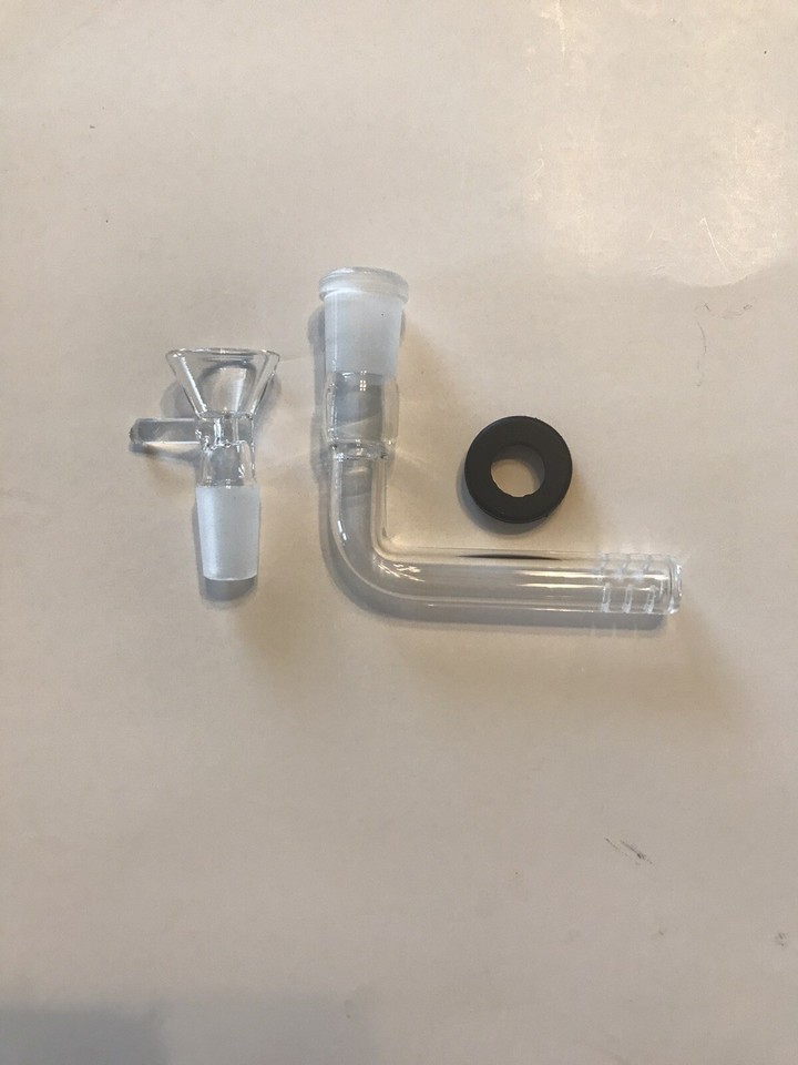 Curved Glass Downstem 14mm 90 Degree L Stem 3” Inch Bong Water Pipe ...