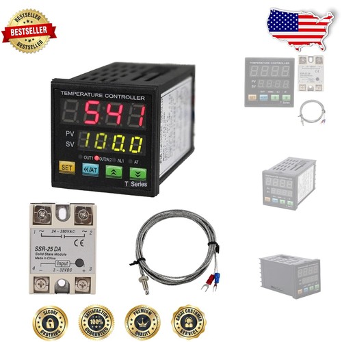 Precision PID Temperature Controller with Dual Display & K Thermocouple Input | eBay
