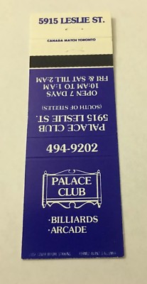 Vintage Matchbook Cover Matchcover Palace Club Billiards Arcade ...