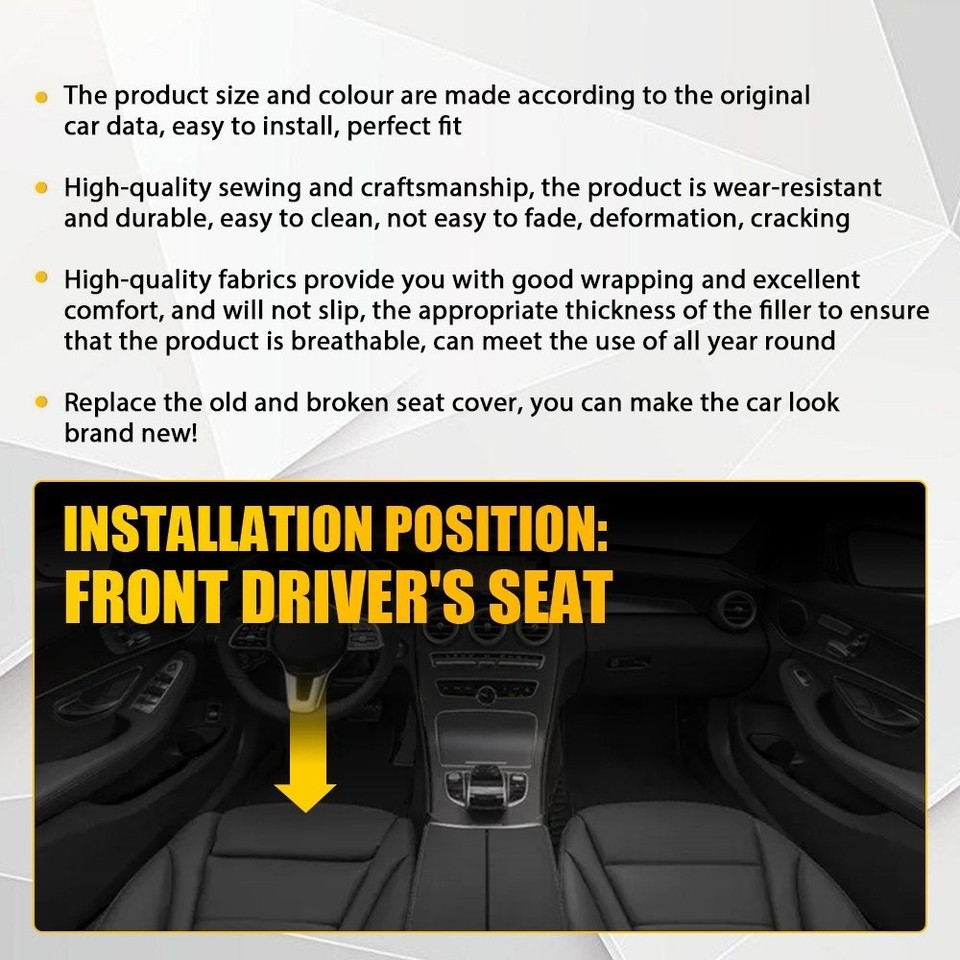 1-10X For 2015-21 Mercedes Benz C Class GLC300 350 Bottom Leather Seat ...