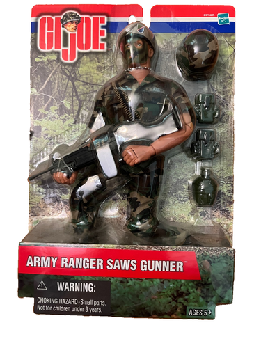GI Joe Hasbro 2001 Action Figure 12in Army Ranger Saws Gunner New | eBay