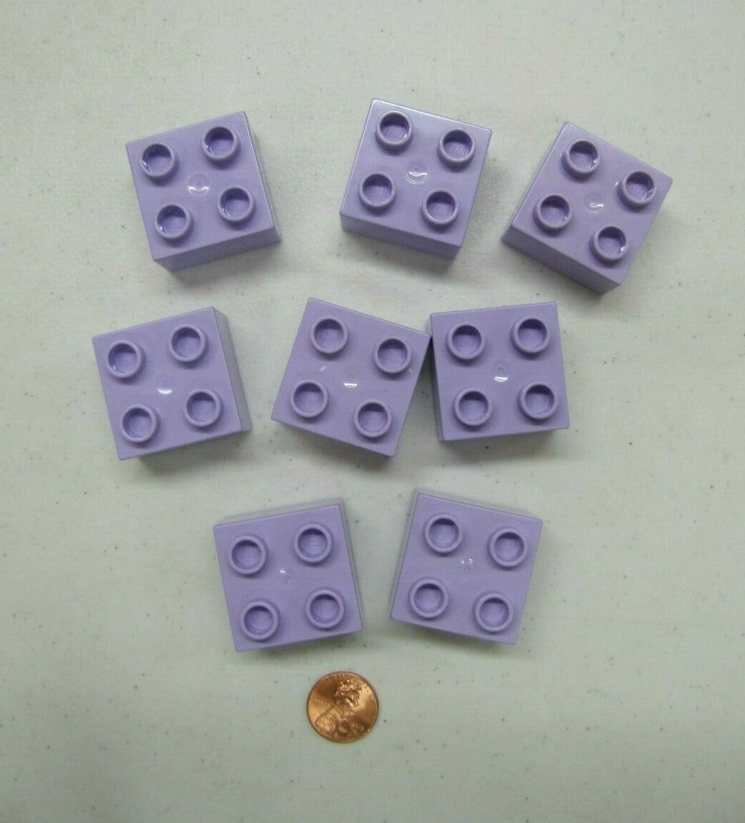 Lego Duplo Block Lavender Light Purple 2X2 Brick 8 Block Lot Princess ...