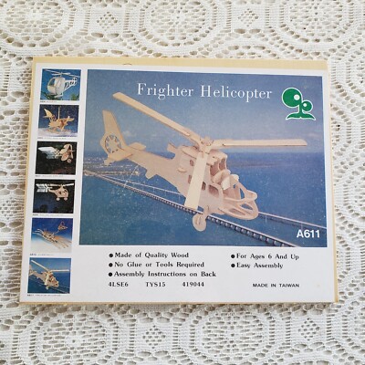 Freighter Helicopter Wood Model Kit For Ages 6-11, Easy Assembly, No ...