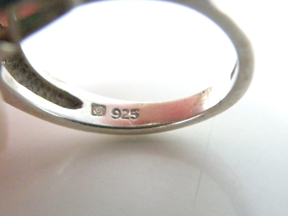 Vintage Sterling Silver 925 Genuine Jade Designer Ring Size 7 | eBay