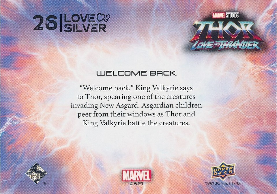 #26 WELCOME BACK 2023 Upper Deck Thor Love & Thunder LOVE SILVER | eBay