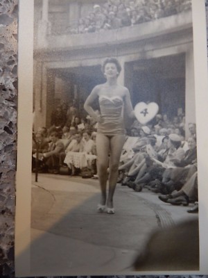 1940s 50s era PRIVATE POSTCARD MORECAMBE LIDO BATHING BEAUTY CONTESTANT ...