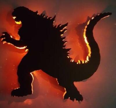 Godzilla wall sign,night light, Monster, Godzilla sign,reptile wall ...