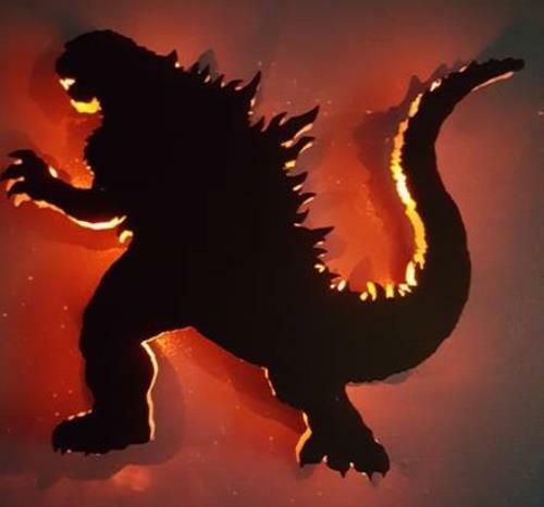 Godzilla wall sign,night light, Monster, Godzilla sign,reptile wall ...