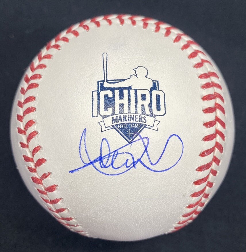 Ichiro Suzuki Signed Mariners Hall of Fame Logo Baseball Ichiro ...