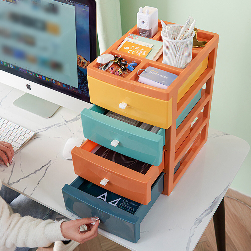 Desktop Storage Case 2 3 4 Drawers Tidy Organizer Makeup A4 File ...