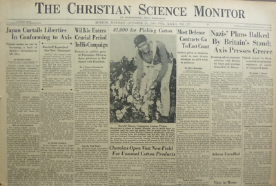 WWII 10-October 21, 1940 Original Int. Newspaper - BRITISH DEFIANT AXIS ...