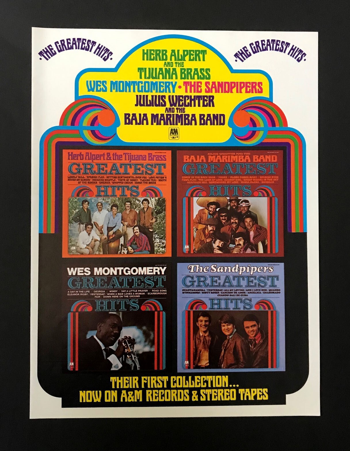 Herb Alpert Wes Montgomery The Sandpipers Julius Wechter 1970 Poster ...