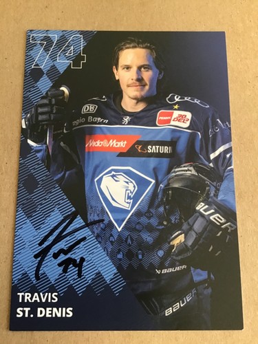 Travis St. Denis, Canada 🇨🇦 Hockey ERC Ingolstadt 2023/24 hand signed ...