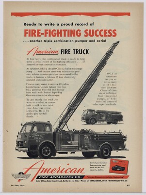1956 American Fire Apparatus Ad: Garden City Fire Department Triple ...