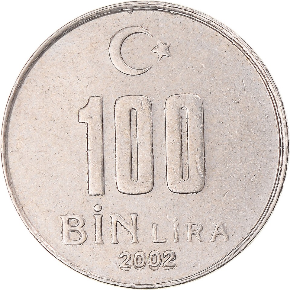 [#1352035] Coin, Turkey, 100000 Lira, 100 Bin Lira, 2002 | eBay