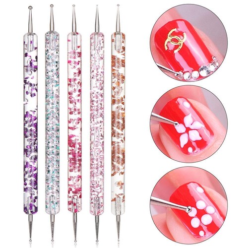 5Pcs Fashion Professional 2 Way Nail Art Dotting Pen Manicure Tools ...