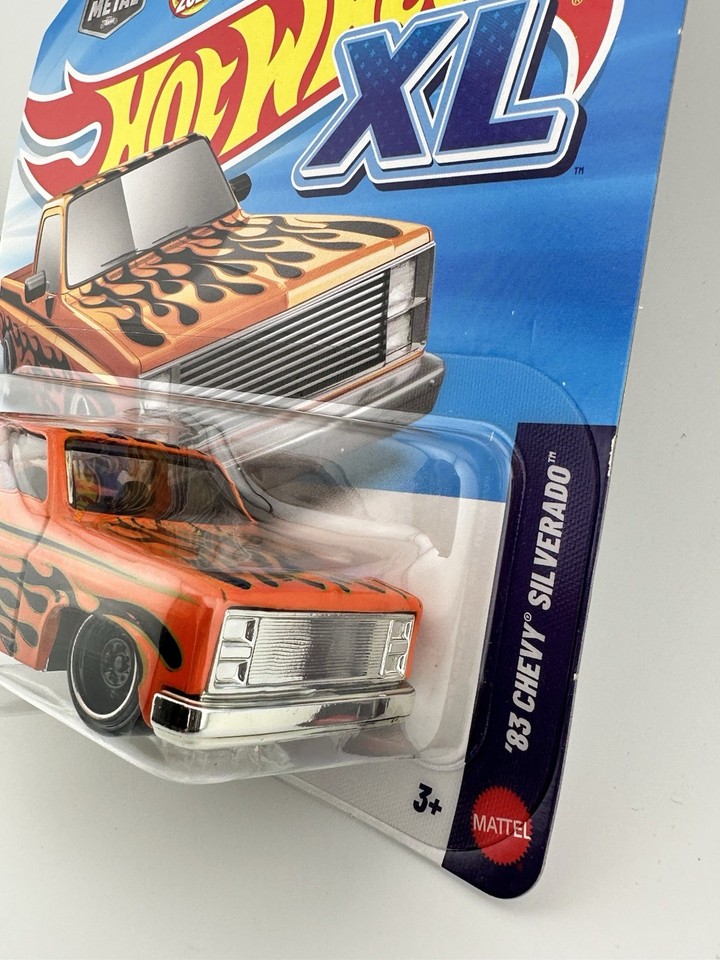 2026 Hot Wheels XL ‘83 Chevy Silverado-VHTF!- Orange Flames-3/24-Quick ...