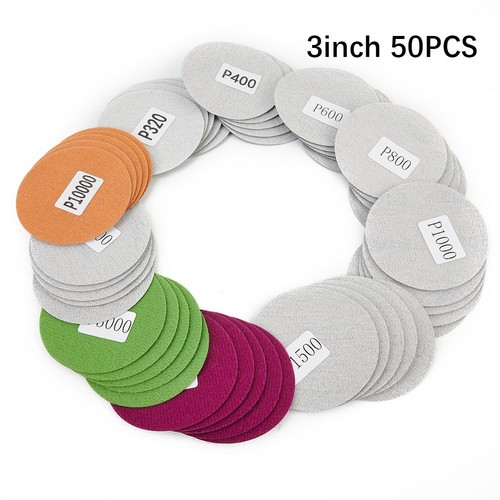50 Pièces Disques de Ponçage 320-10000 Grains 7.6cm Polissage Pratique ...