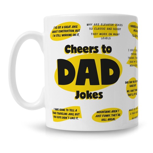 Pink Positive Funny Dad Jokes Mug for Dad | Funny Gift for Daddy on ...