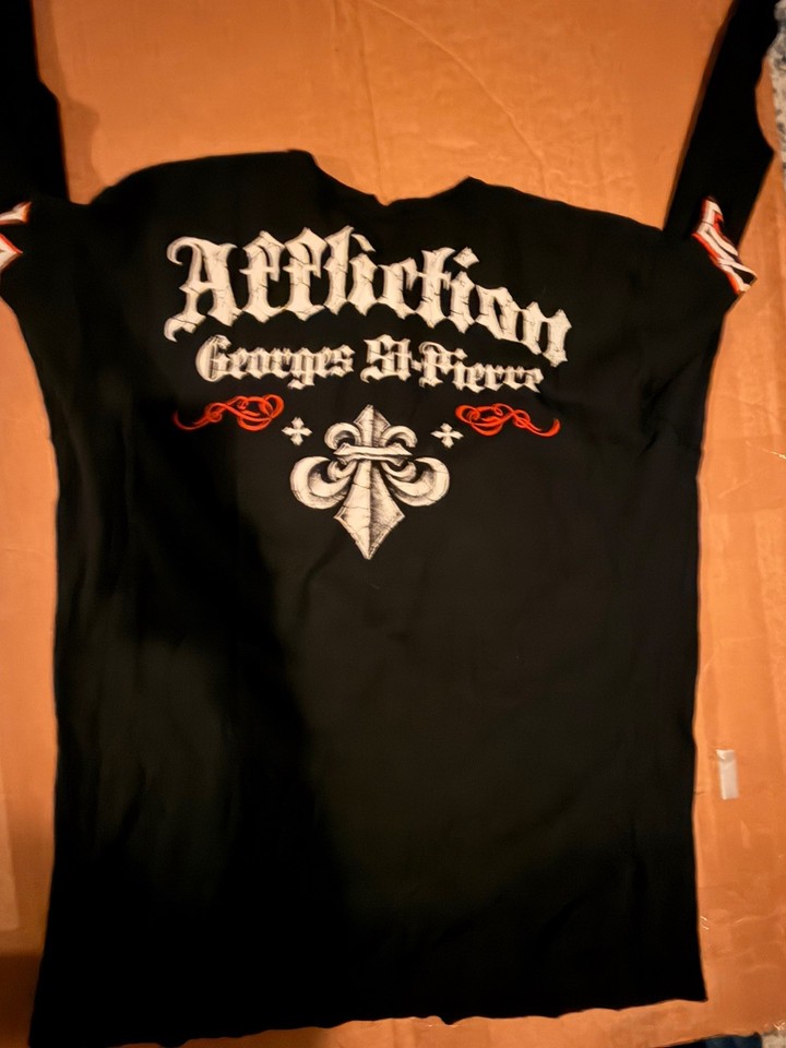 Affliction GSP Georges St-Pierre Long Sleeve Shirt Men’s 3XL Black Red ...