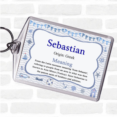 Sebastian Name Meaning Bag Tag Keychain Keyring Nautical | eBay