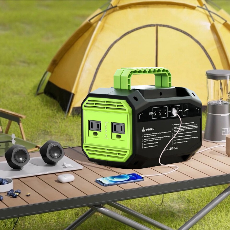 Portable Power Station 200W 115Wh Solar Generator Power Bank Camping ...