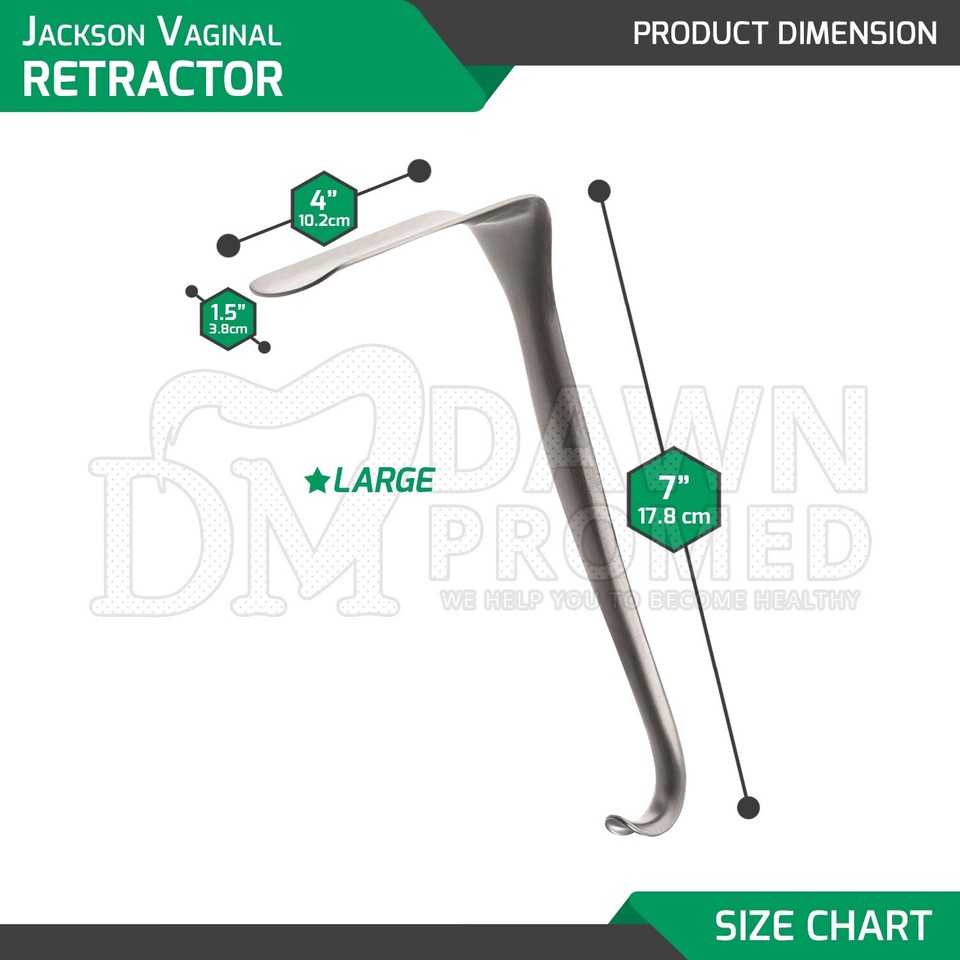 3 Pcs Jackson Vaginal Retractor 7″ Blade 3" 3.5" 4″ OB/GYN Inst German ...