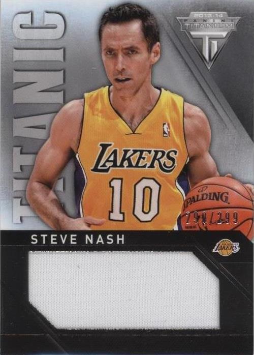 2013-14 Panini Titanium - Titanic Threads Jumbo Steve Nash #68 /299 ...