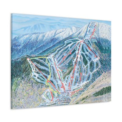 Waterville Valley NH Trail Map Canvas Poster New Hampshire Ski Resort ...
