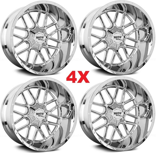 22 CHROME WHEELS RIM FIT JEEP GLADIATOR WRANGLER 22X10 5X127 MOTO METAL ...