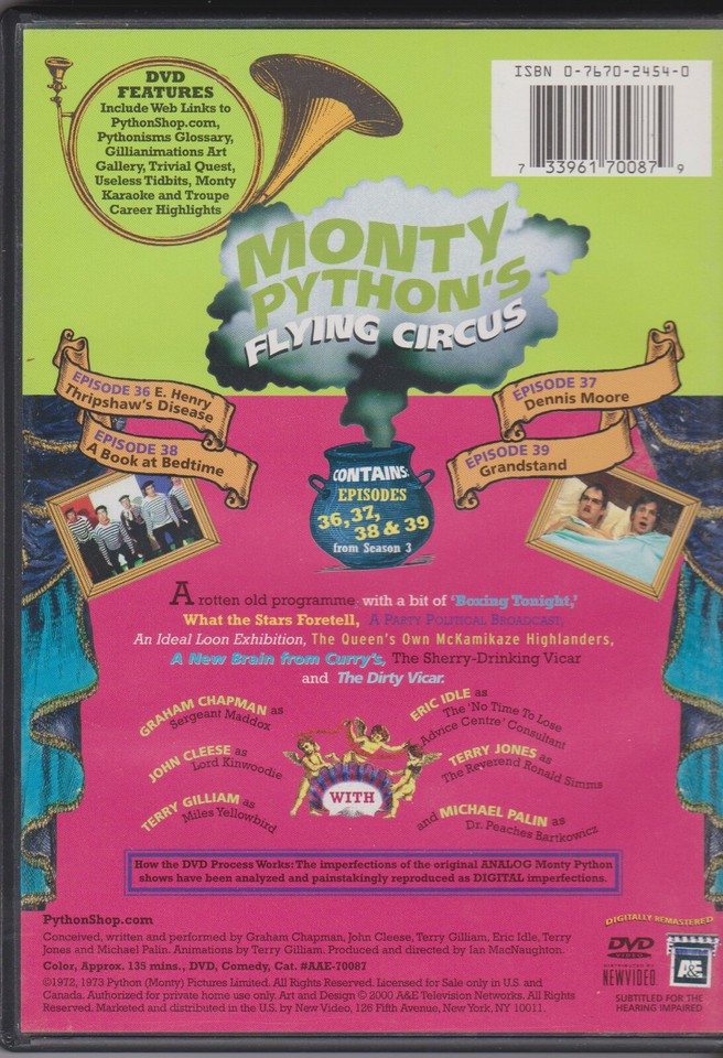 Monty Pythons Flying Circus DVD 12 Dennis Moore Spot the Looney The ...