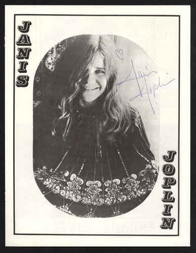 JANIS JOPLIN Signed Autograph 8.5 x 11 Program 1969 Photo JSA LOA - THE ...
