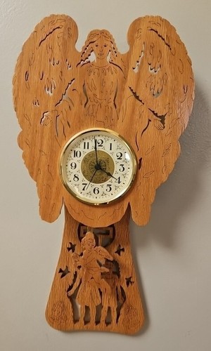 Decorative Wooden Angel Wall Clock | eBay