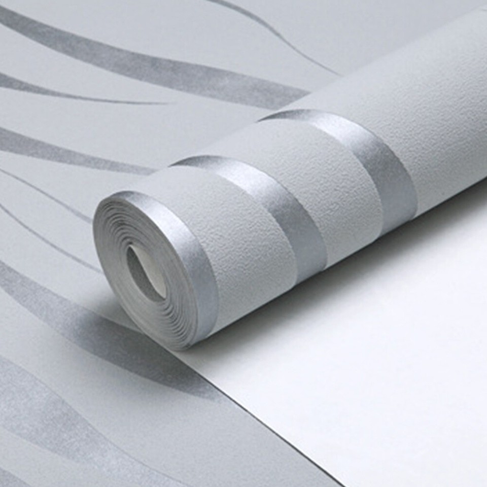 Modern Abstract Gloss Stripes Non-woven Embossed Textured Wallpaper ...