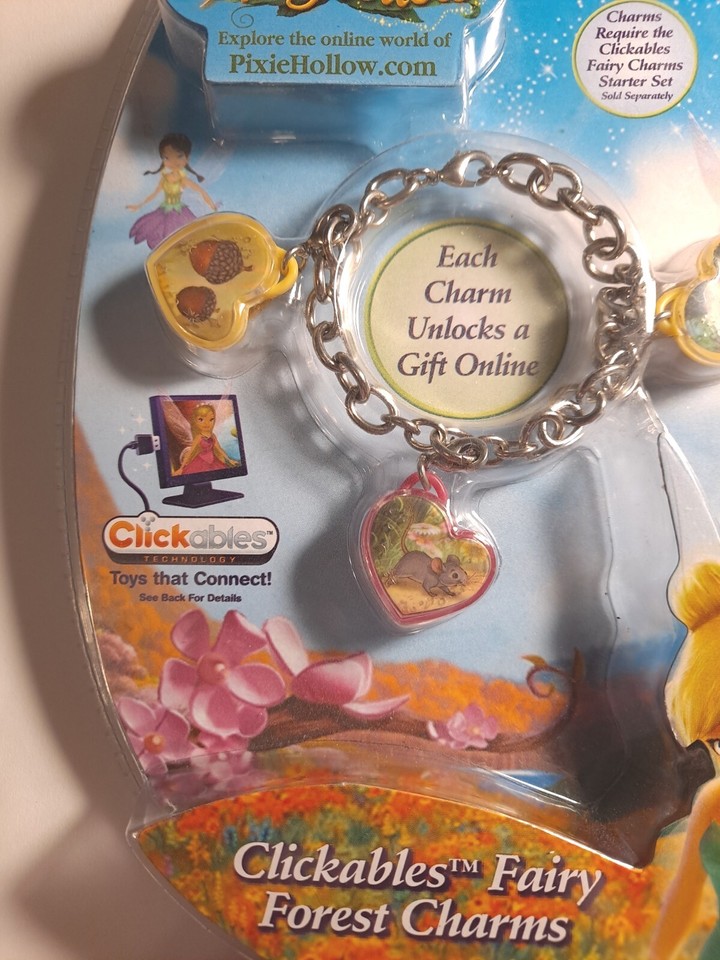 Disney Fairies Pixie Hollow Clickables Fairy Forest Charms Bracelet Toy ...