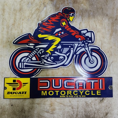 DUCATI MOTORCYCLES 30 X 26 INCHES ENAMEL SIGN | eBay