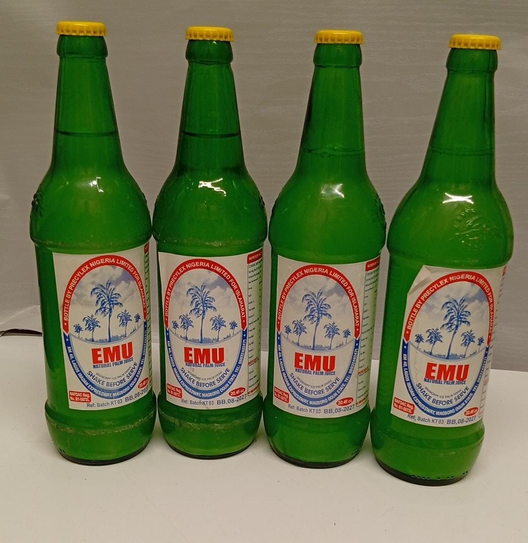 EMU Palm Wine – 4 Bottles (Fresh Nigerian Traditional Palm Drink) | eBay UK
