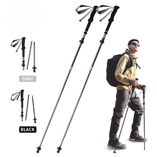 Folding Ultralight Trekking Poles Hiking Stick Collapsible Telescopic ...