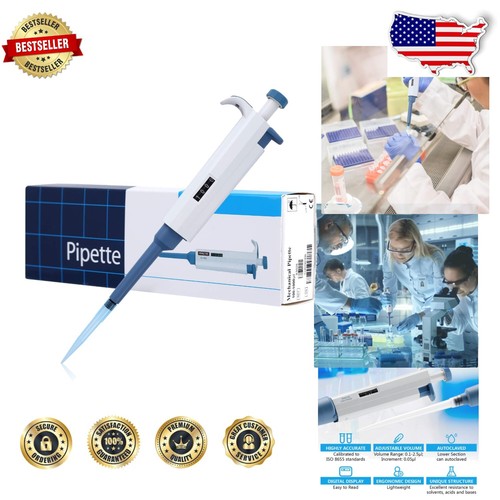 High-Accuracy Adjustable Micropipette 100ul-1000ul for Precise Liquid ...
