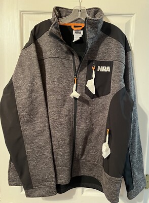 NRA National Rifle Association Jacket Mens 3XL Gray Full Zip Fleece ...