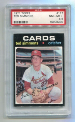 1971 Topps - TED SIMMONS - Card #117 - CARDINALS PSA 8.5 - Pop 9 Only ...