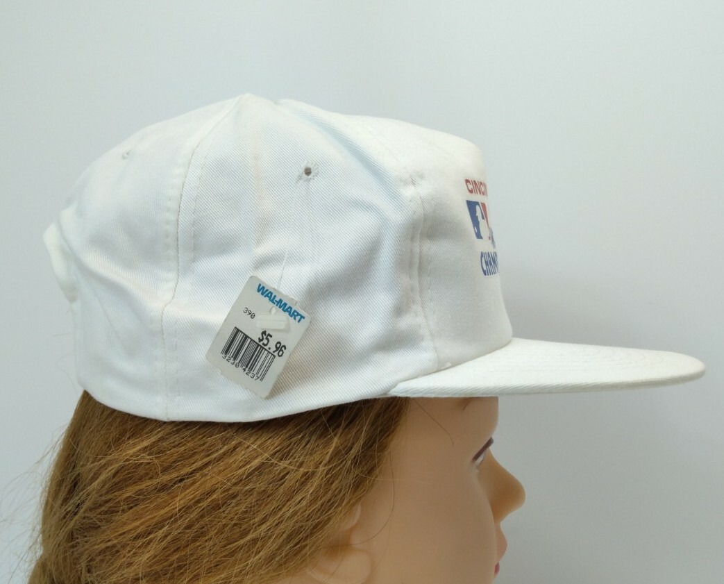 NWT Cincinnati Reds 1990 MLB World Champions White Snap Back Hat READ ...