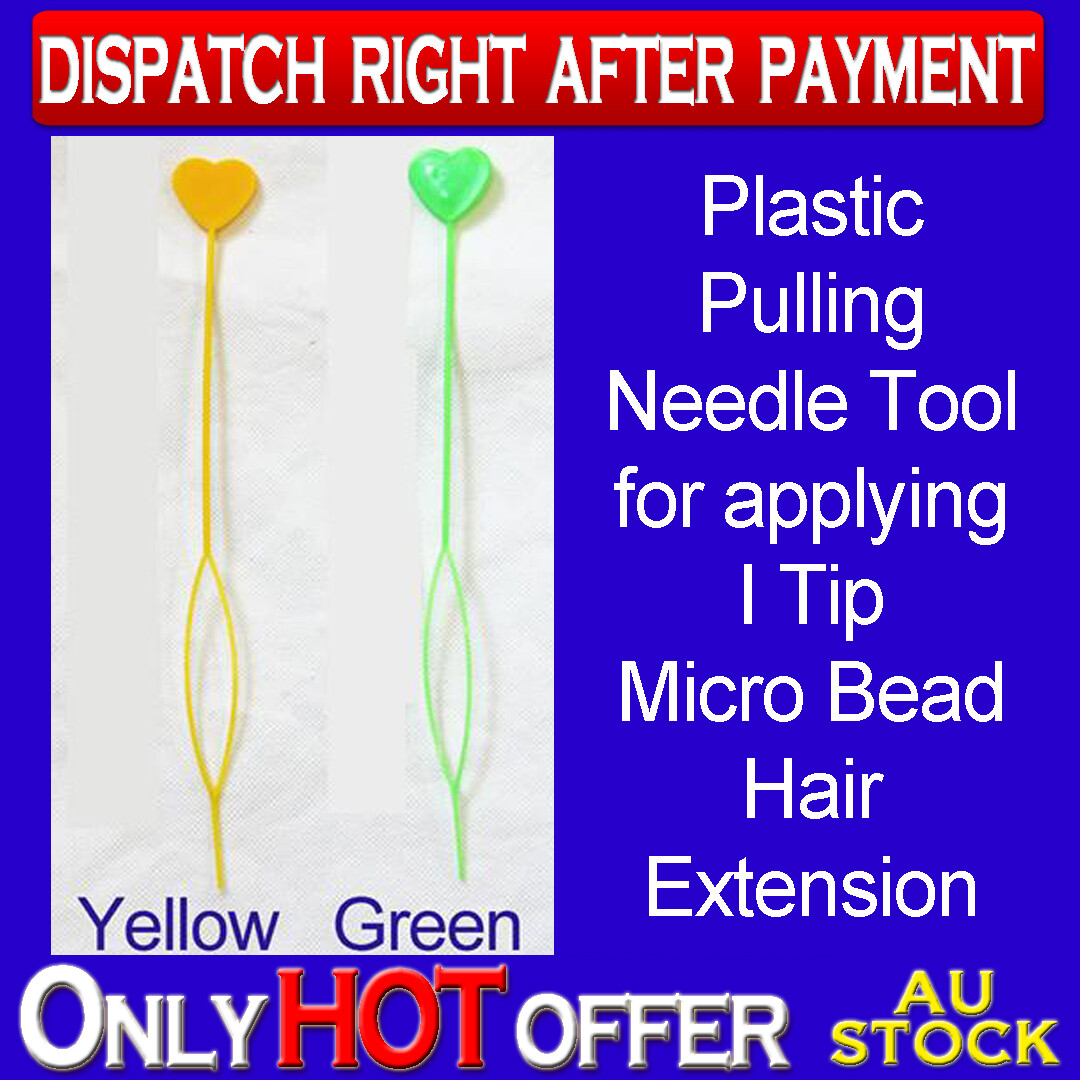 3 X Plastic Pulling Needle Tool for applying I Tip Micro Bead Hair ...