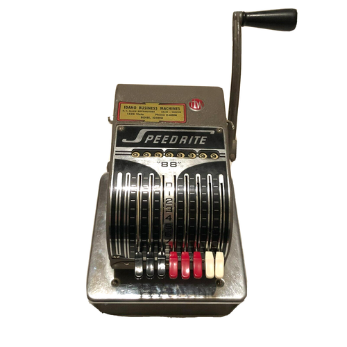 VINTAGE CHECK WRITER STAMPING MACHINE SPEEDRITE HALL WELTER CO 88 9 ...