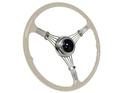1939 Style 16" White Banjo Steering Wheel Kit, GM Style 36-Spline ...